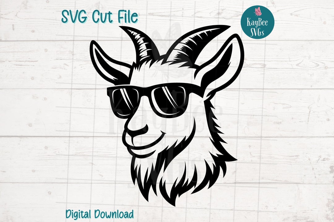 Goat Wearing Sunglasses SVG Cut File for Cricut, Silhouette, Digital ...