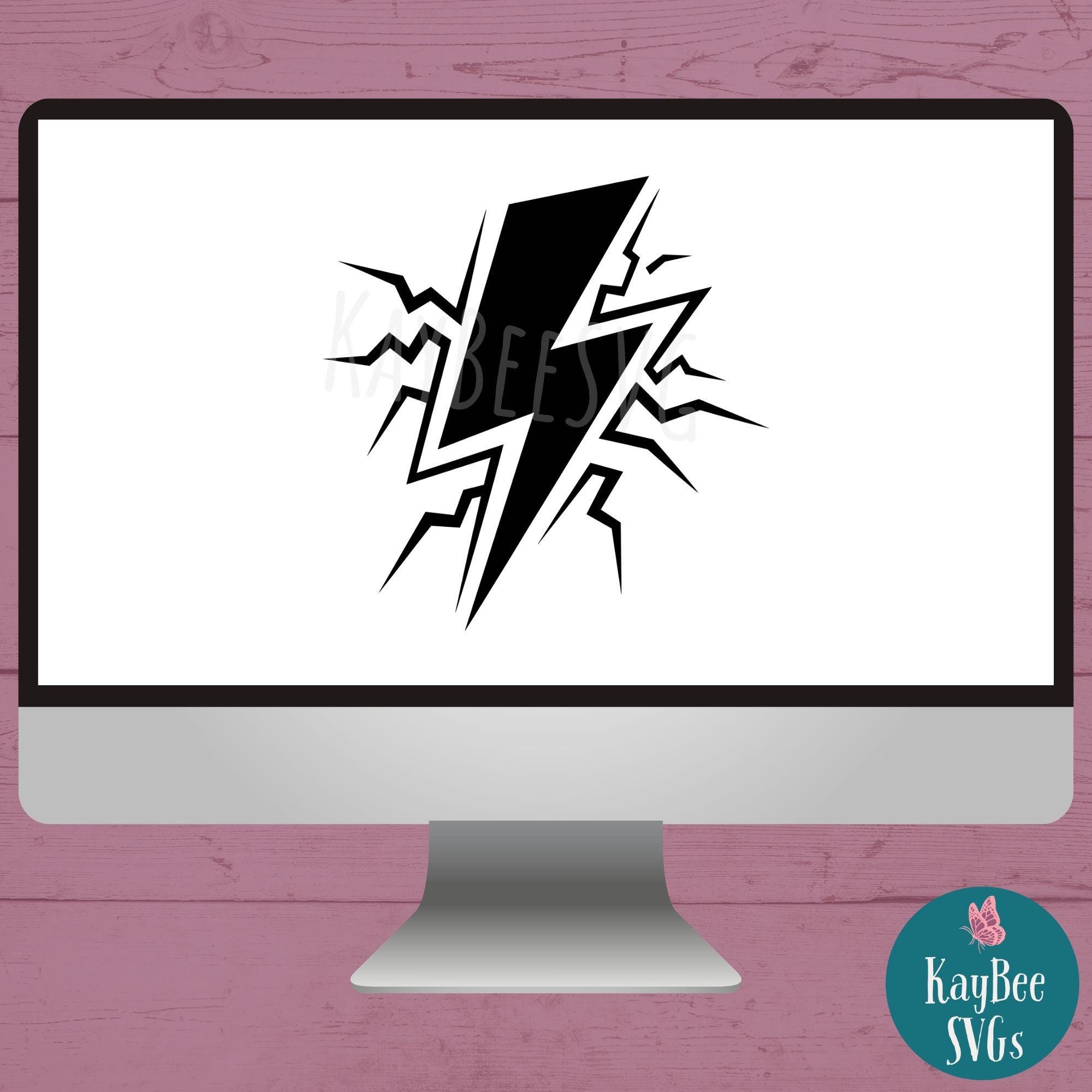 Lightning Bolt SVG PNG Clipart Cut Files for Cricut, Silhouette, Laser ...
