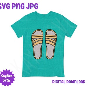 Strappy Slip-on Beach Sandals SVG PNG JPG Clipart Digital Cut File ...