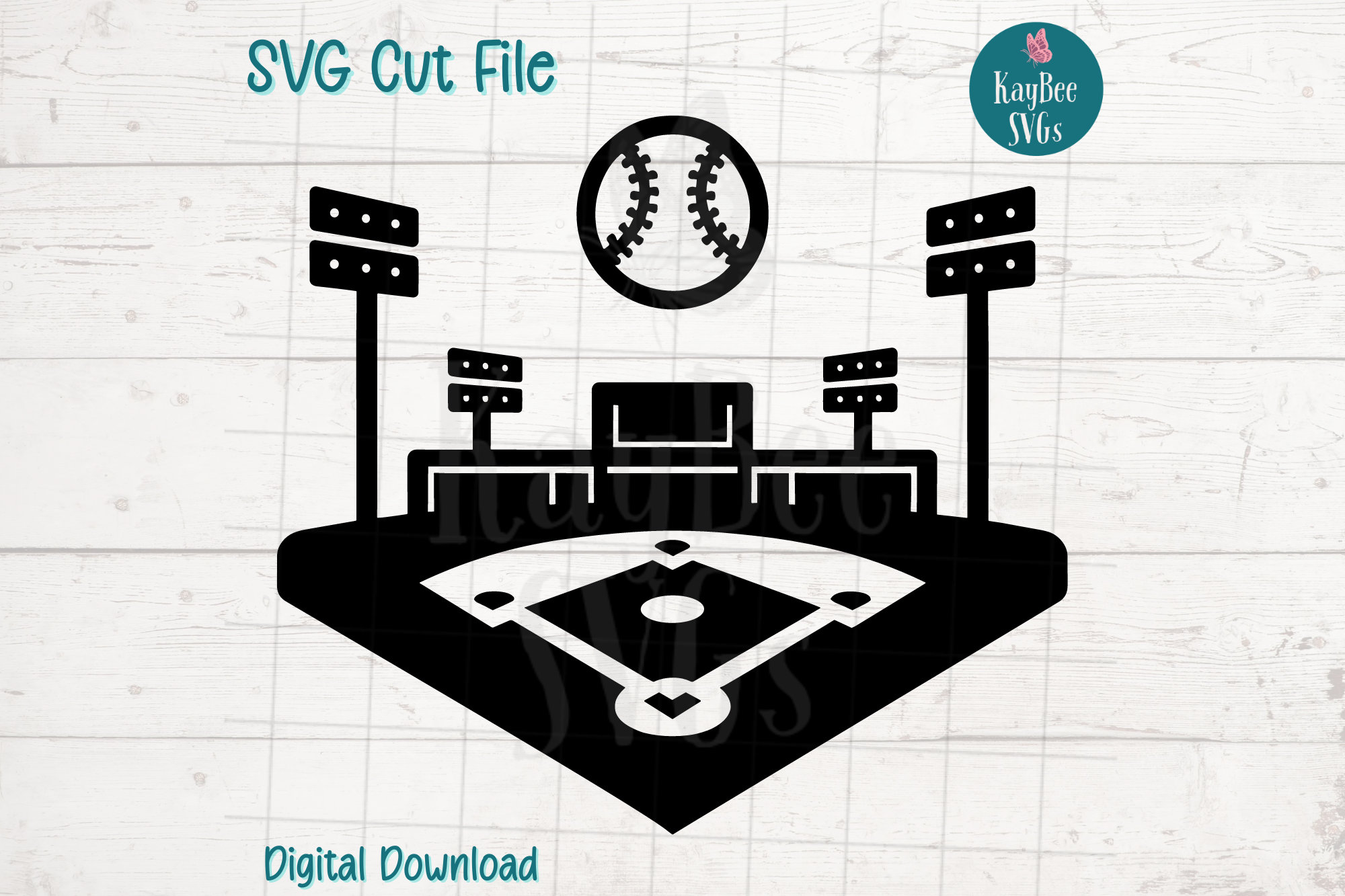 Baseball Diamond SVG PNG Clipart Cut Files for Cricut, Silhouette ...