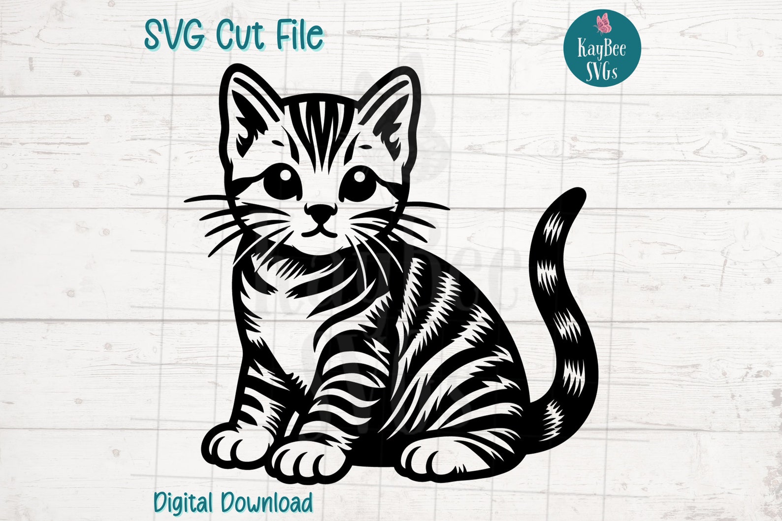 Tabby Cat Kitten SVG, PNG Cut Files (digital Download) - Etsy