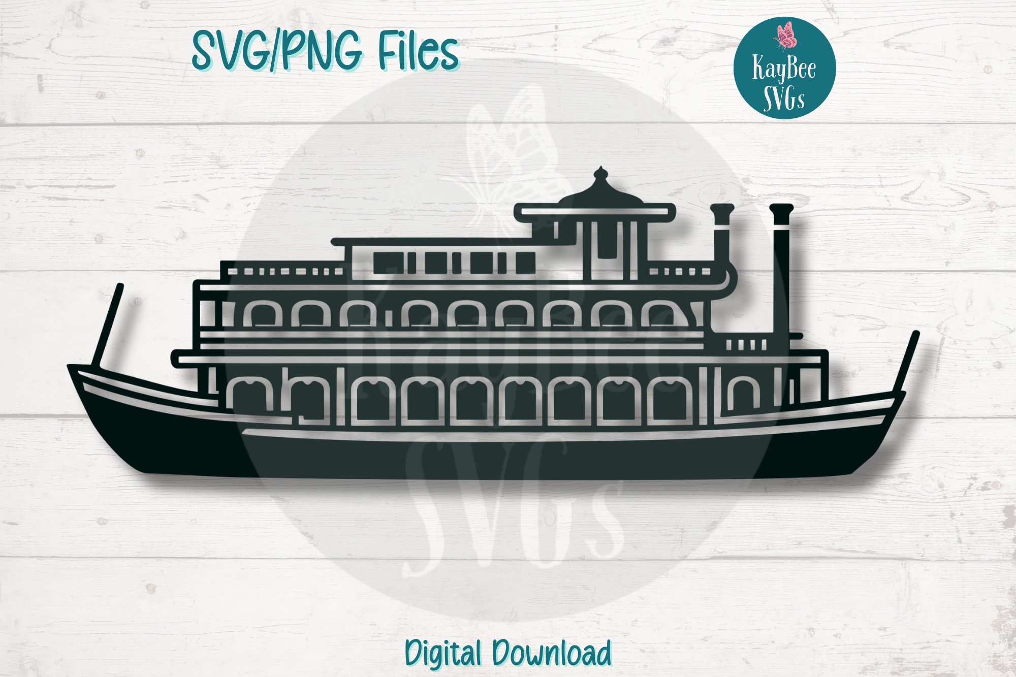 Riverboat SVG PNG Clipart Cut Files for Cricut, Silhouette, Laser ...