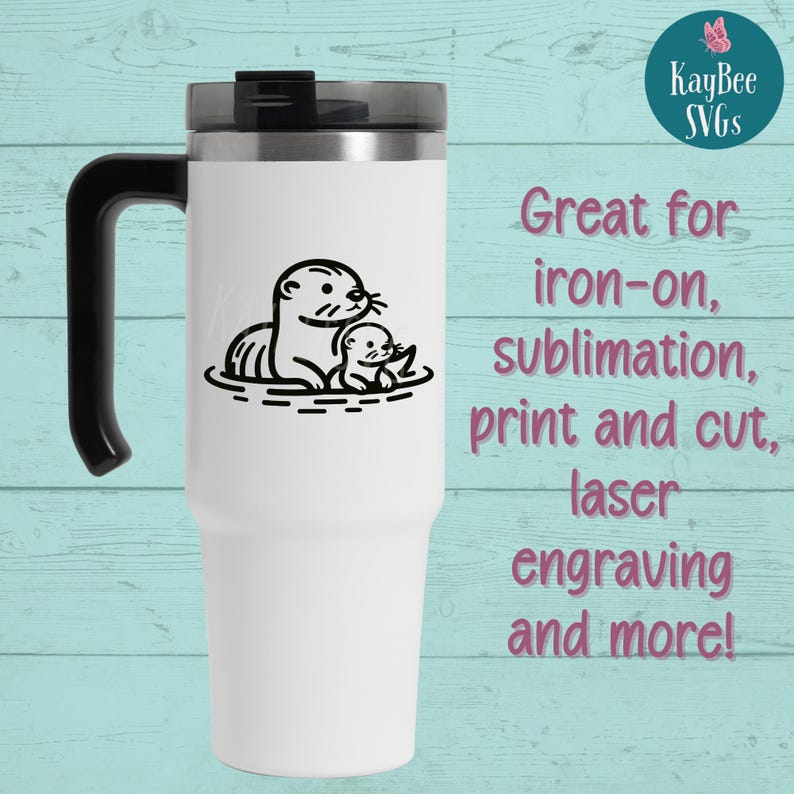 Otter Family SVG PNG Clipart Cut Files for Cricut, Silhouette, Laser ...