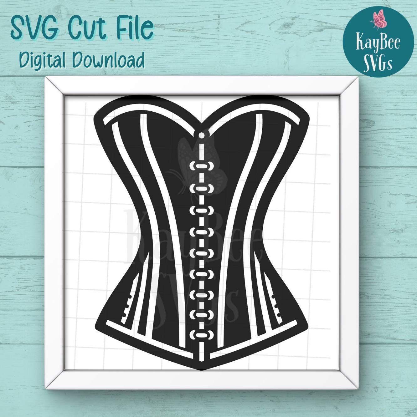 Corset SVG PNG Clipart Cut Files for Cricut, Silhouette, Laser ...