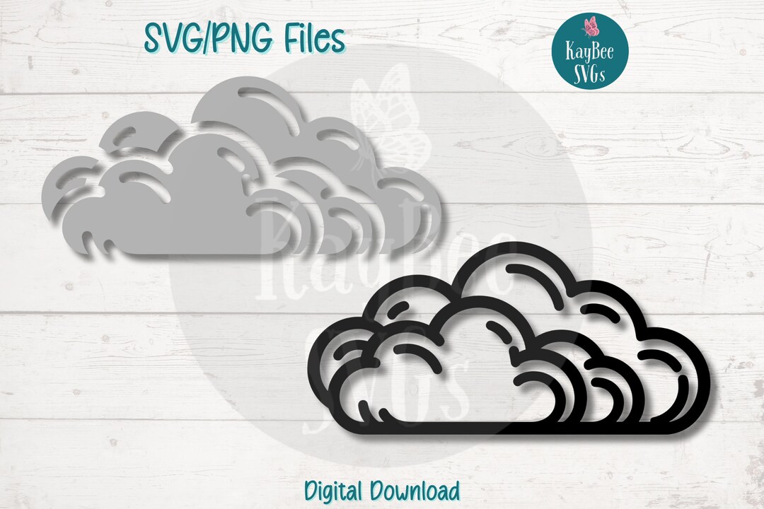 Clouds SVG PNG Cut Files for Cricut, Silhouette Digital Download, Laser ...