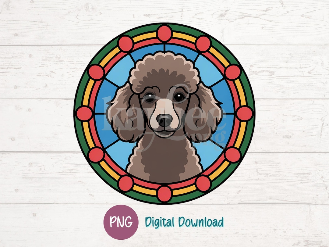 Poodle Stained Glass PNG Suncatcher Portrait (digital Download) - Etsy