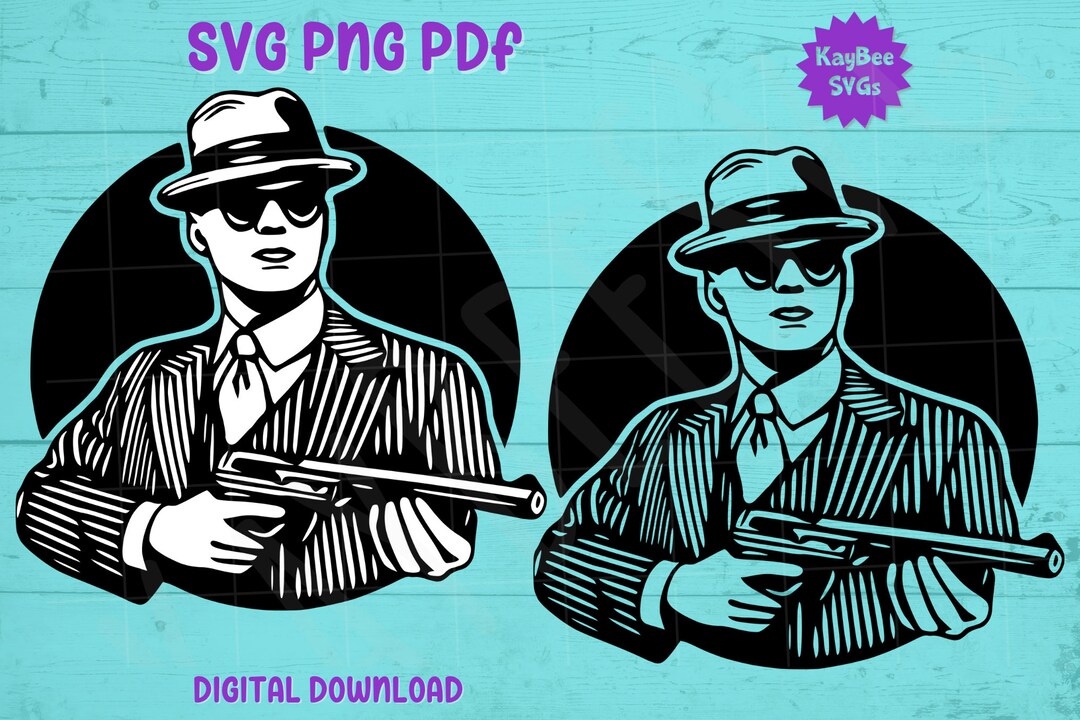 1920s Gangster Mafia SVG PNG PDF Clipart Digital Cut File - Etsy