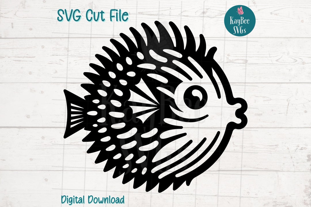 Blowfish SVG Cut File for Cricut, Silhouette, Digital Download, Printable Clipart, Commercial ...