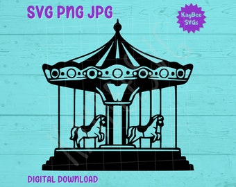 Carousel Svg Cut Files Carousel Clipart Carousel Horse Svg - Etsy