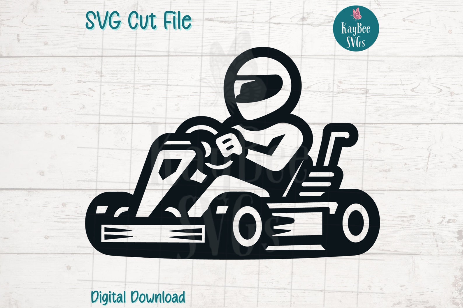 Go Kart SVG Digital Cut File for Cricut, Silhouette, Engraving ...