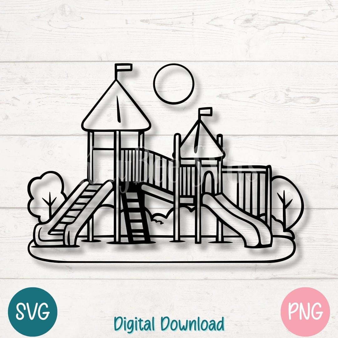 Playground SVG PNG With Slide and Climbing Structure for Kids and ...