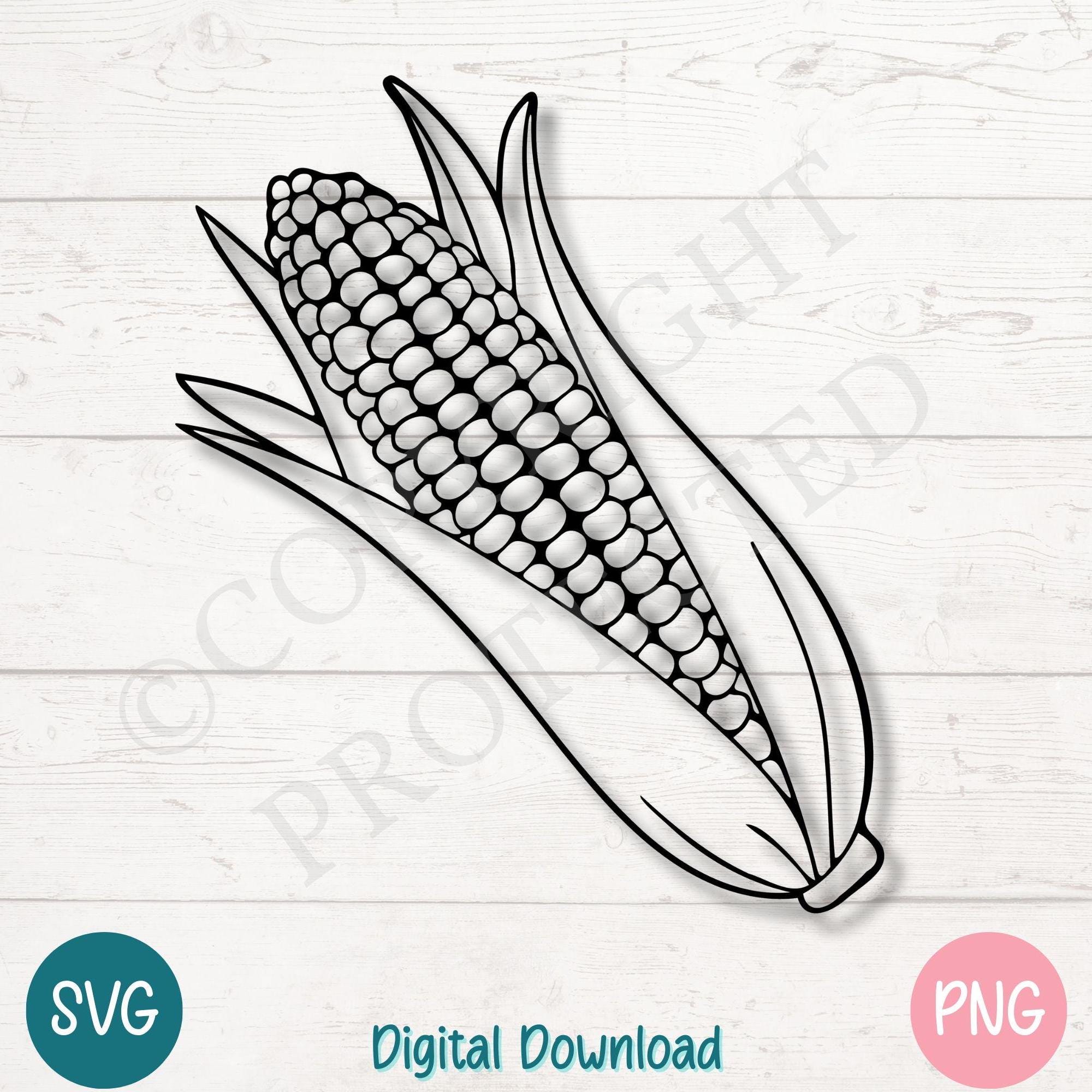 Corn on the Cob SVG: Cricut & Silhouette Cut Files (digital) - Etsy