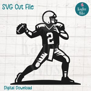 Football Quarterback SVG Cut File for Cricut, Silhouette Digital ...