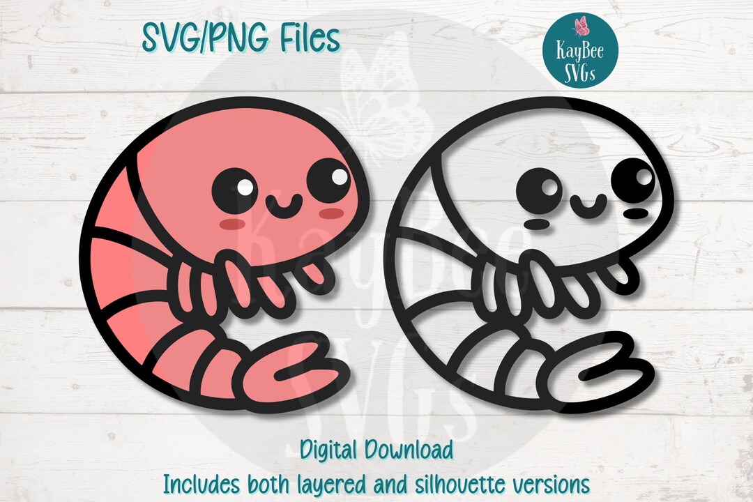 Cute Shrimp SVG | PNG Cut Files for Cricut, Silhouette, Digital ...