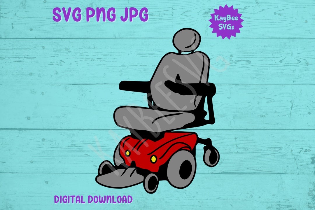 Motorized Wheelchair SVG PNG JPG Clipart Digital Cut File Download for ...