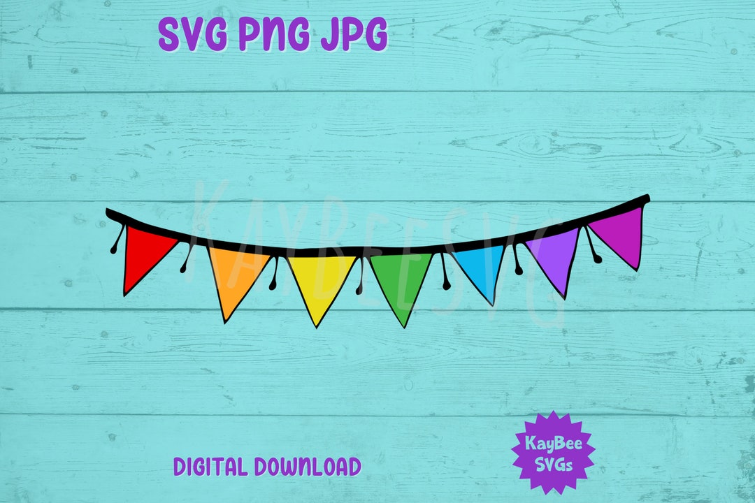 Pennant Flag Banner SVG PNG JPG Clipart Digital Cut File - Etsy