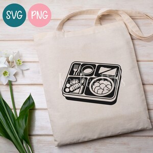 Lunch Tray SVG PNG School Cafeteria Meal Clip Art for Kids Lunchbox ...