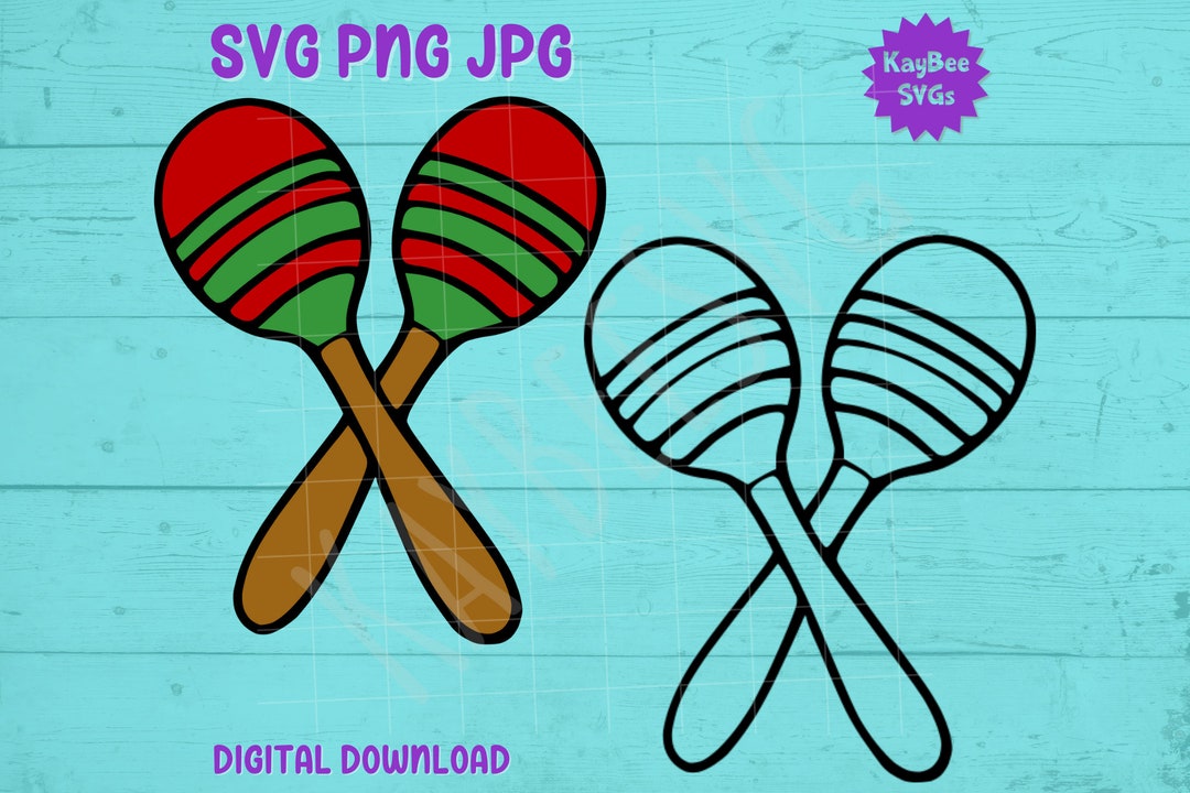 Maracas SVG PNG JPG Clipart Digital Vector Cut File Download - Etsy UK