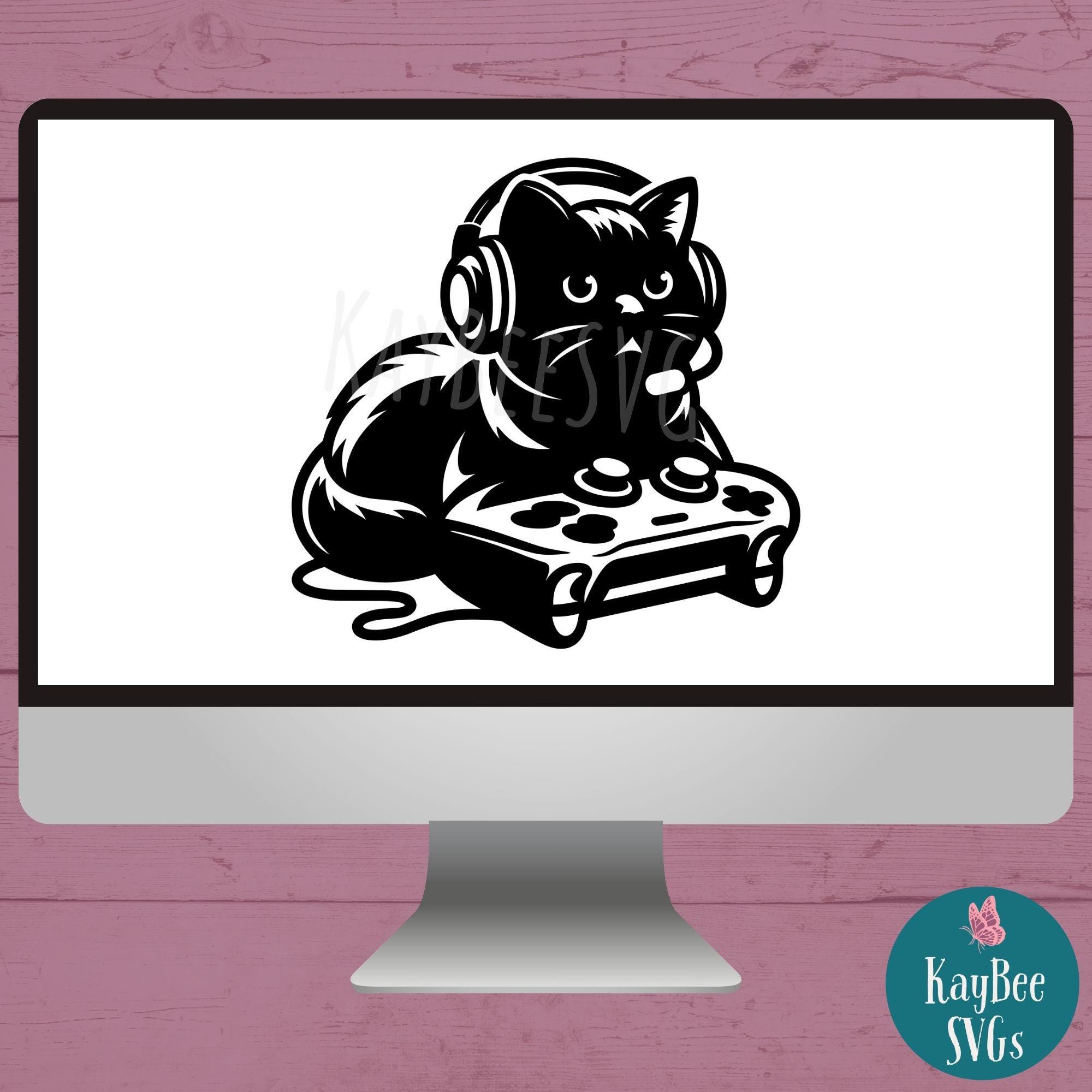 Gamer Cat SVG, PNG Cut Files for Cricut, Silhouette (digital) - Etsy