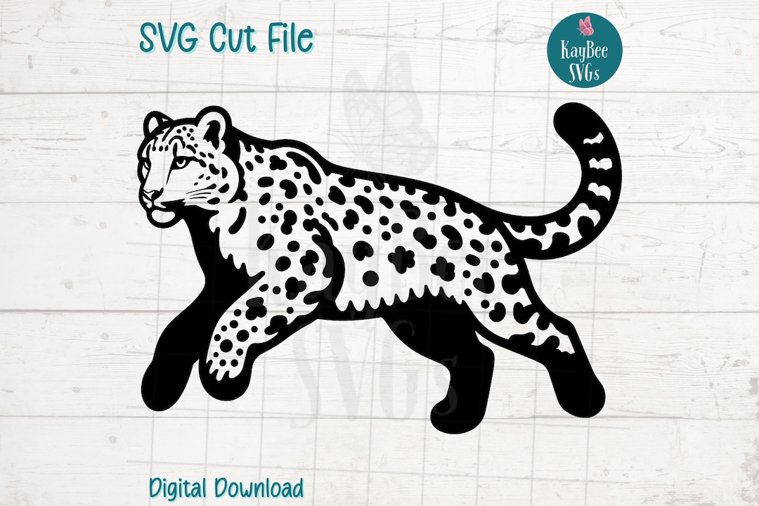 Snow Leopard SVG Cut File for Cricut, Silhouette, Digital Download ...