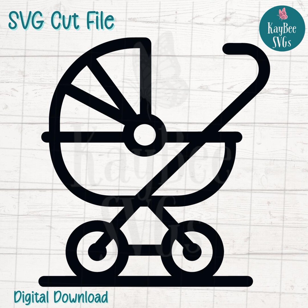 Baby Stroller SVG PNG Pram Clipart for Cricut, Silhouette, Sublimation ...