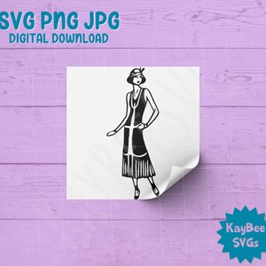 1920s Flapper Dress SVG PNG JPG Clipart Digital Cut File - Etsy