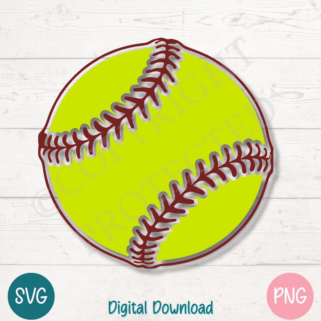 Softball SVG PNG Cut Files for Cricut, Silhouette Digital Download ...