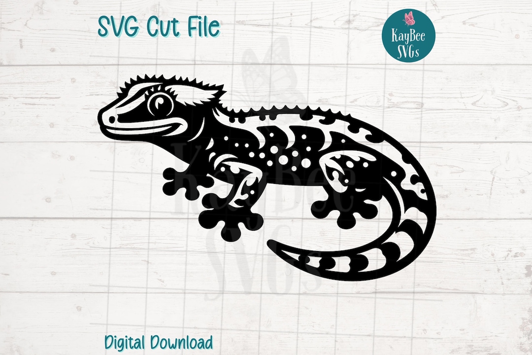 Crested Gecko SVG Cut File for Cricut, Silhouette, Digital Download ...