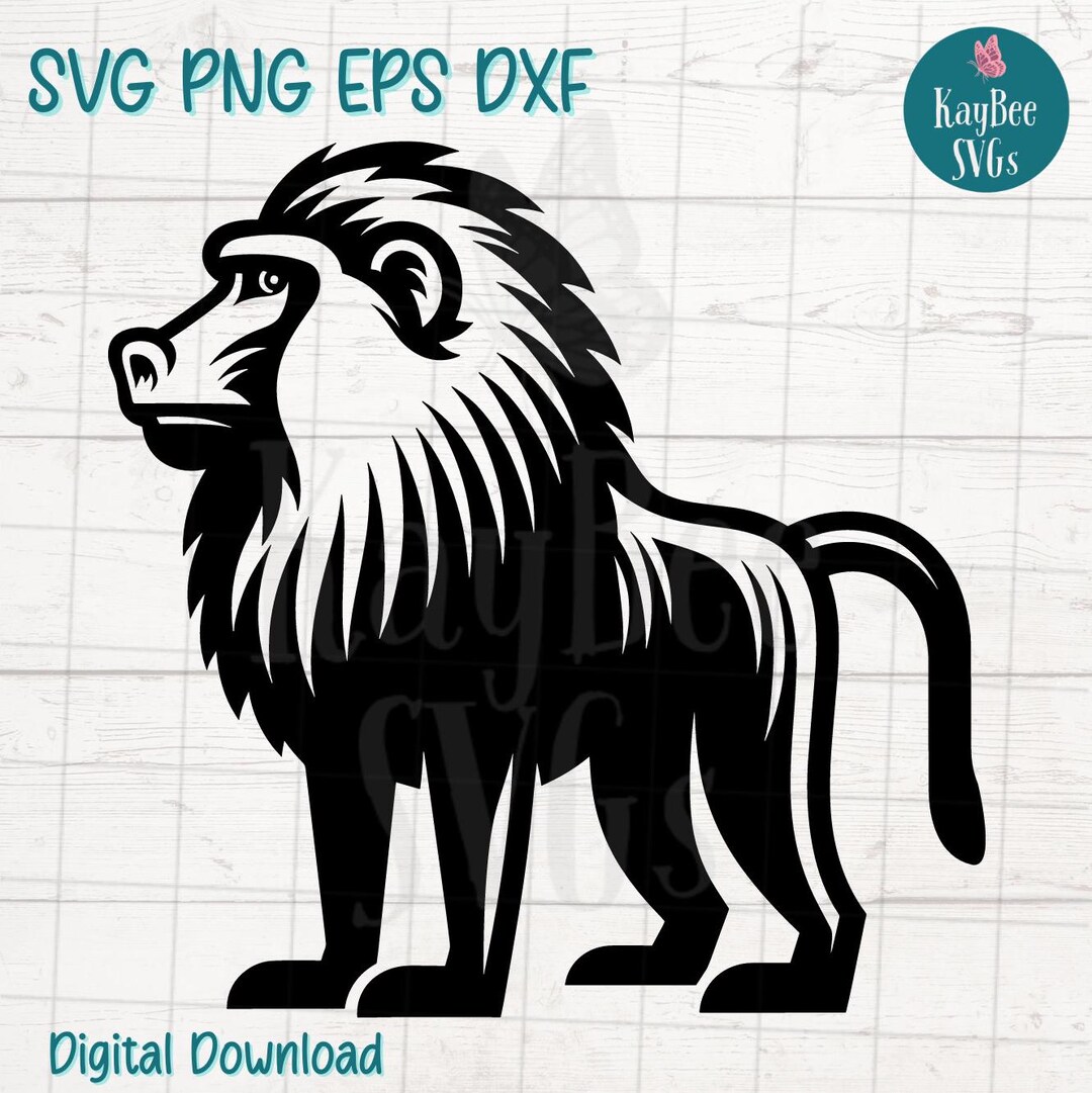 Baboon SVG PNG Cut Files for Cricut, Silhouette Digital Download, Laser ...