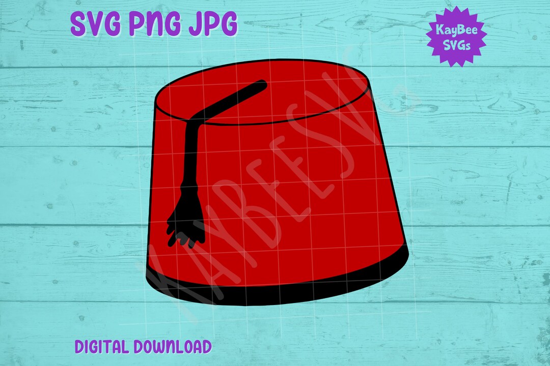 Fez SVG PNG JPG Clipart Digital Cut File Download for Cricut Silhouette ...