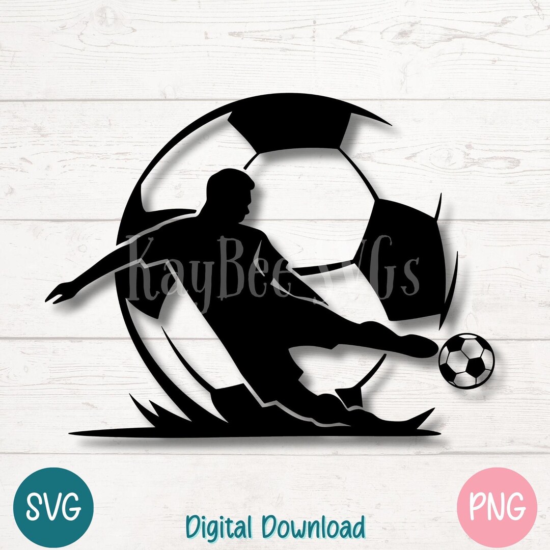 Soccer Ball SVG Kicking Player Silhouette PNG, Football Athlete Clipart ...