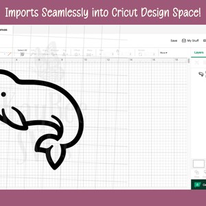 Beluga Whale SVG Digital Cut File for Cricut, Silhouette, Engraving ...