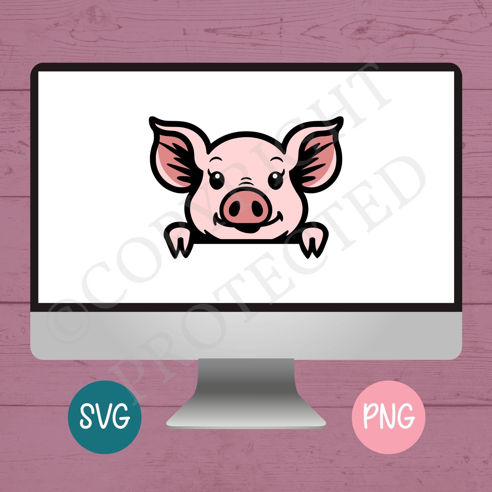 Peeking Pig SVG PNG Clipart Cut Files for Cricut, Silhouette, Laser ...
