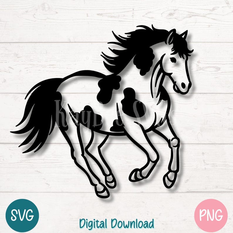 Pinto Horse SVG PNG Clipart Cut Files for Cricut, Silhouette, Laser ...