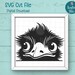 Peeking Emu SVG Digital Cut File for Cricut, Silhouette, Engraving ...