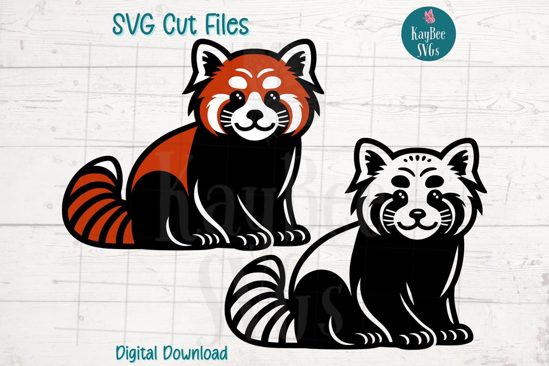 Red Panda SVG Digital Cut Files for Cricut, Silhouette, Engraving ...