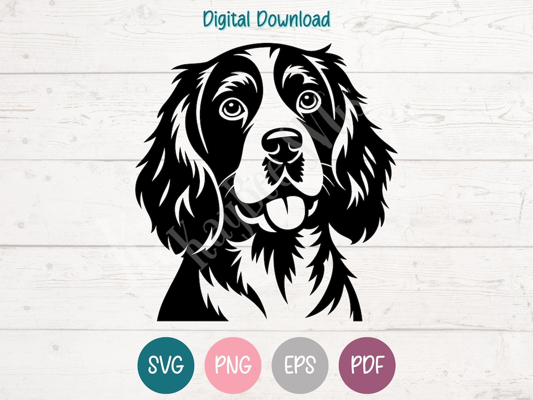 English Springer Spaniel Dog SVG PNG Clipart Cut Files for Cricut ...