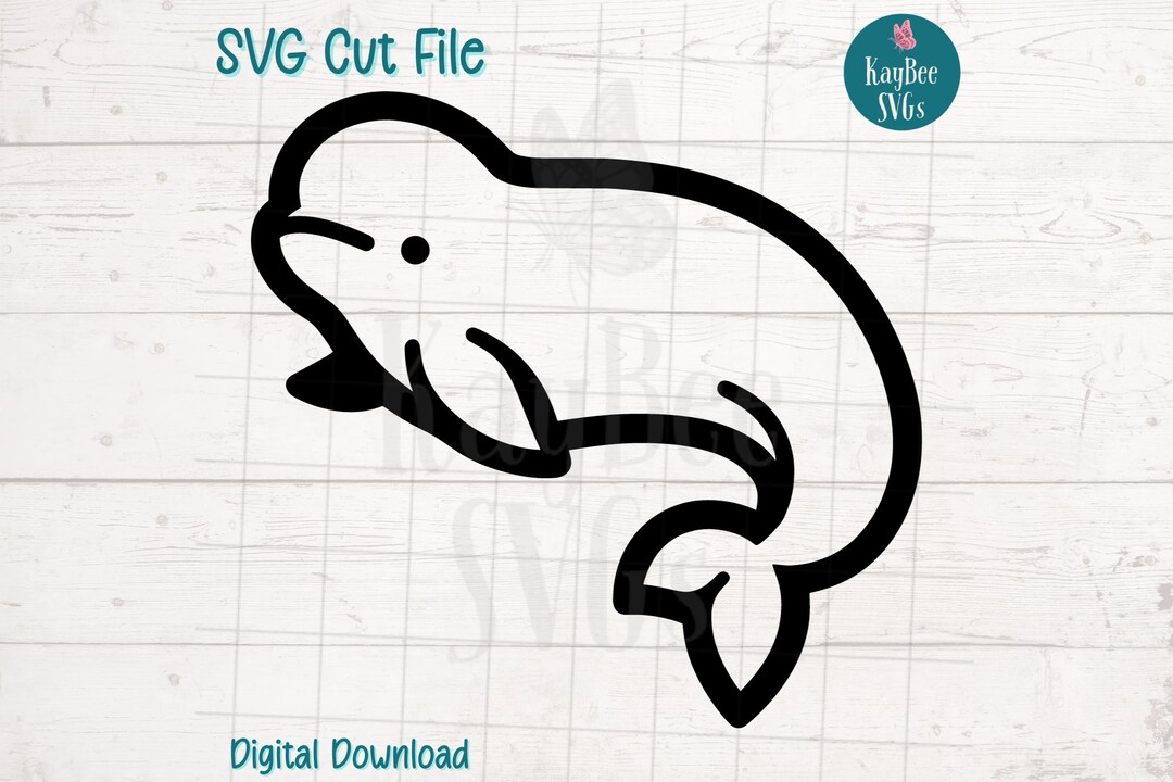 Beluga Whale SVG Digital Cut File for Cricut, Silhouette, Engraving ...