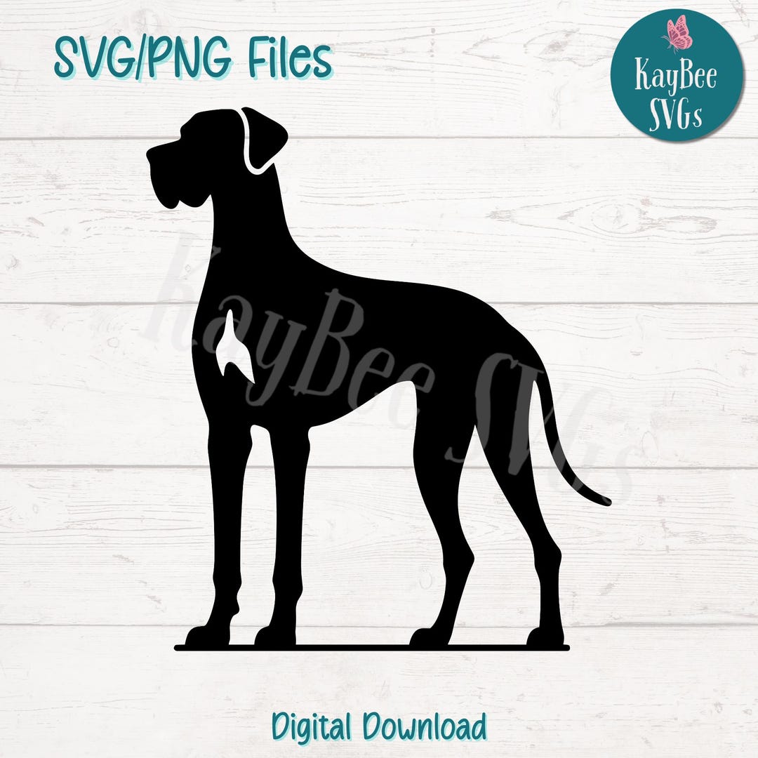 Standing Great Dane SVG PNG Cut Files for Cricut Silhouette Digital ...