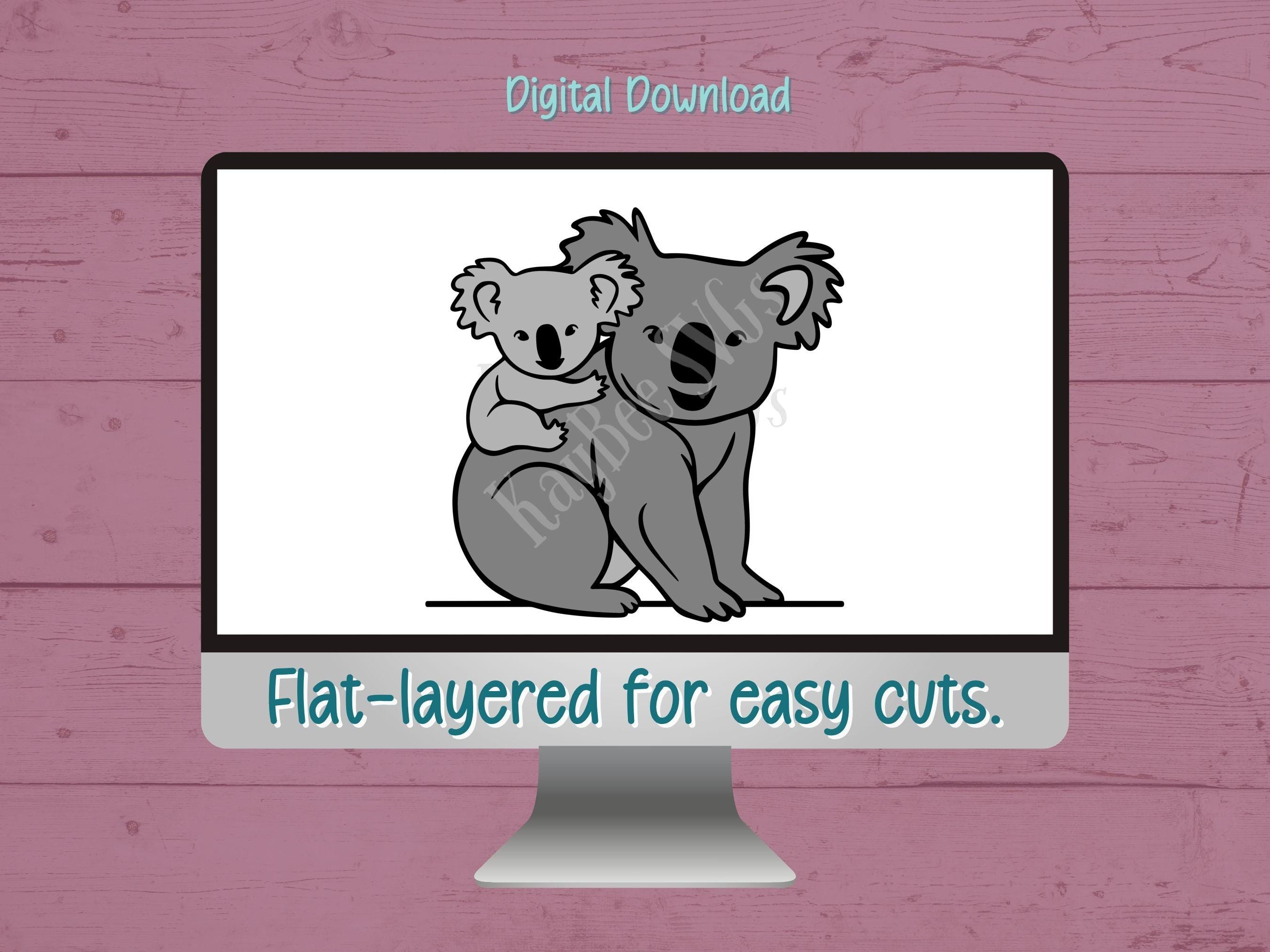 Koala With Joey SVG: Clipart Cut Files (digital Download, Commercial ...