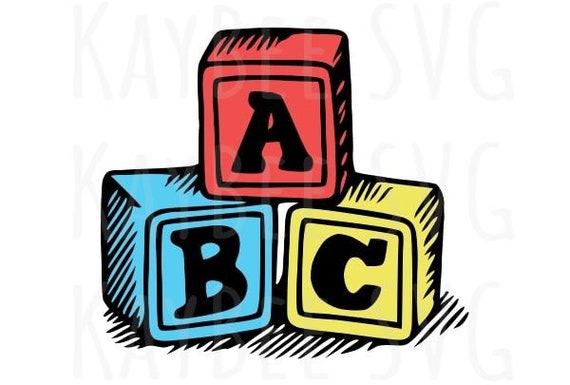 Alphabet Blocks Preschool Baby Toddler Toy SVG PNG JPG Clipart | Etsy