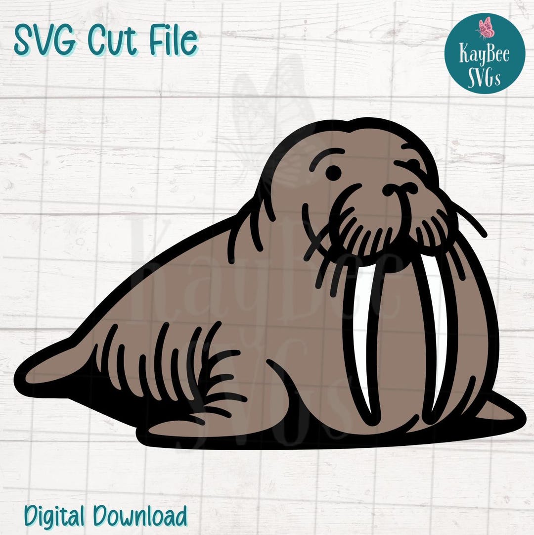 Walrus SVG PNG Cut Files for Cricut, Silhouette Digital Download, Laser ...