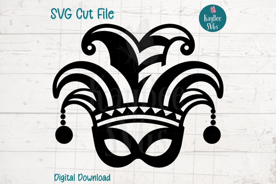 Jester Hat Mardi Gras SVG Digital Cut File for Cricut, Silhouette ...