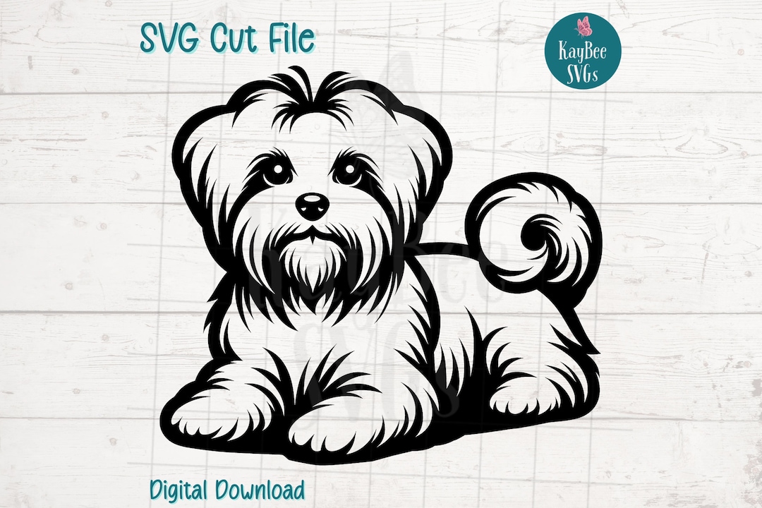Maltese Dog SVG Cut File for Cricut, Silhouette, Digital Download ...