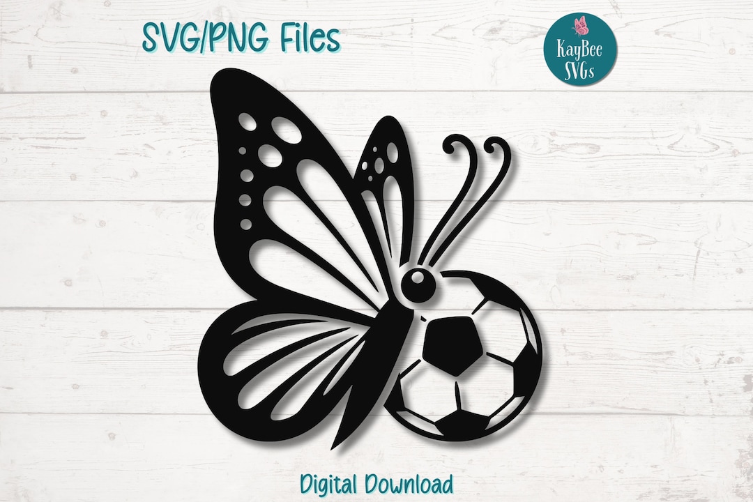 Butterfly Soccer Ball SVG | Cricut, Silhouette Cut Files (digital ...