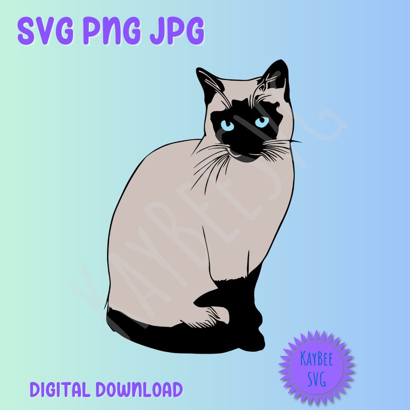 Siamese Cat Svg - Etsy