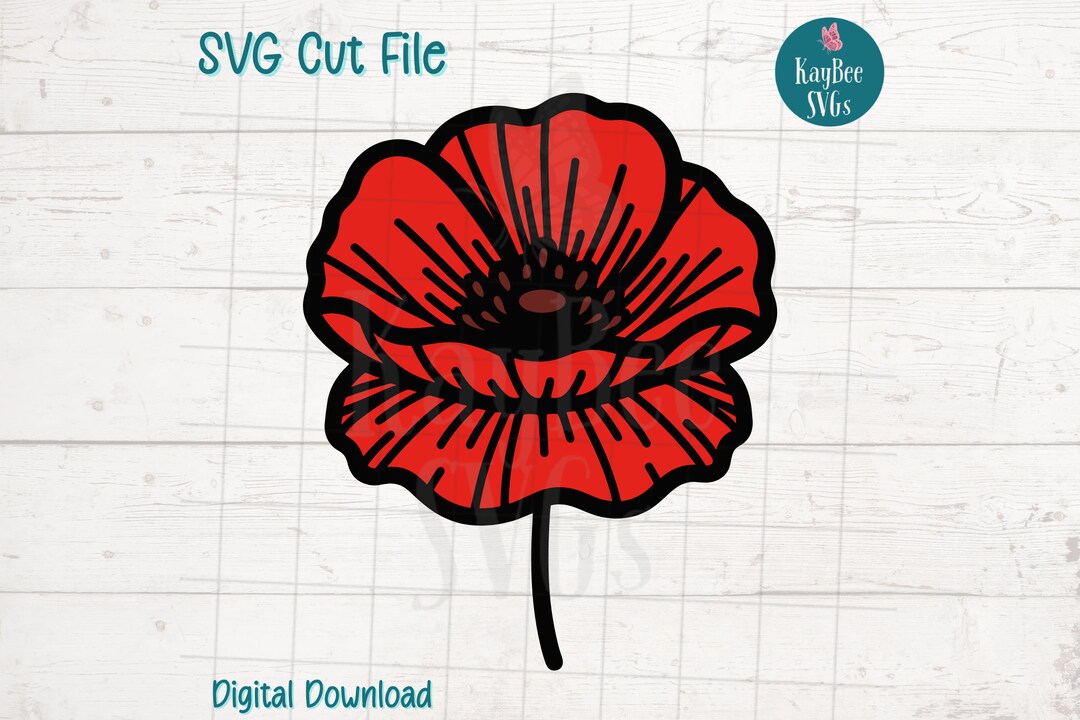 Poppy SVG Cut File for Cricut, Silhouette, Digital Download, Printable ...