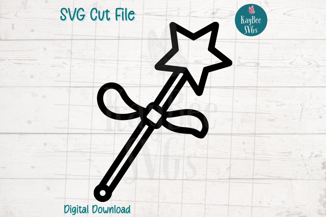 Fairy Magic Wand SVG Digital Cut File for Cricut, Silhouette, Engraving ...
