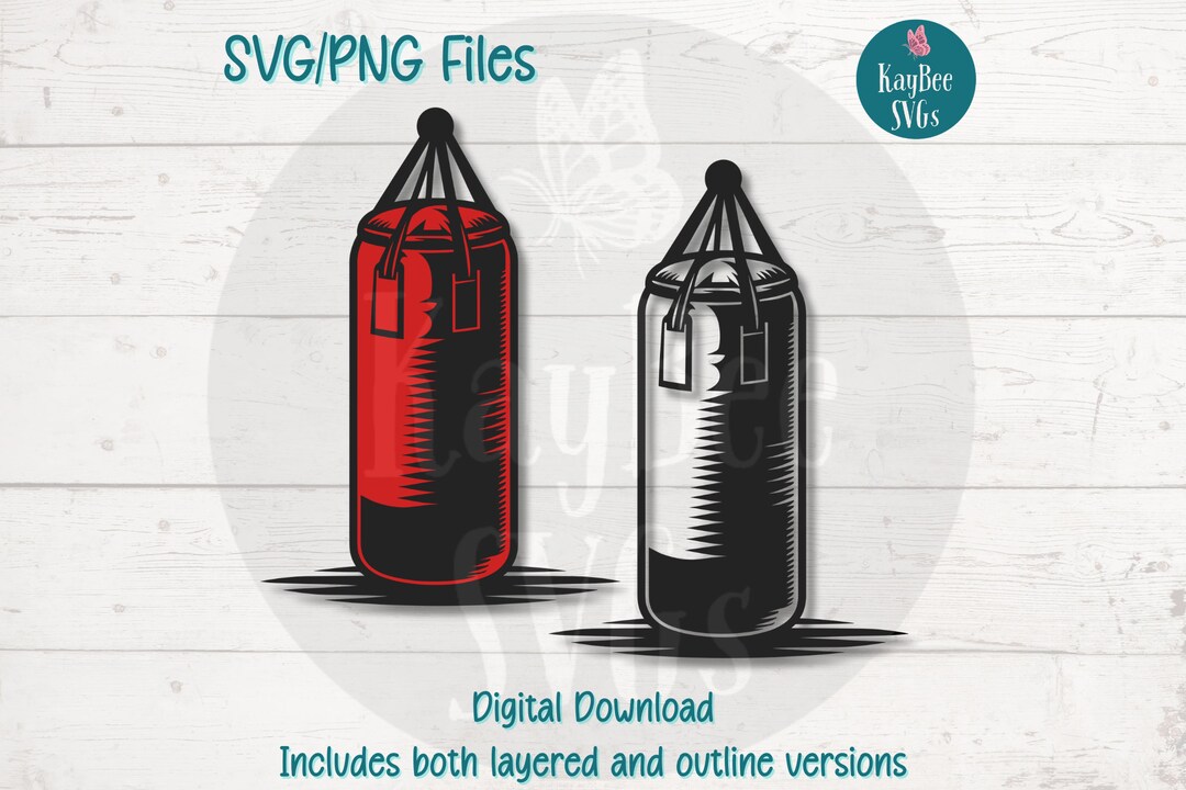 Boxing Heavy Punching Bag SVG PNG Cut Files for Cricut, Silhouette ...