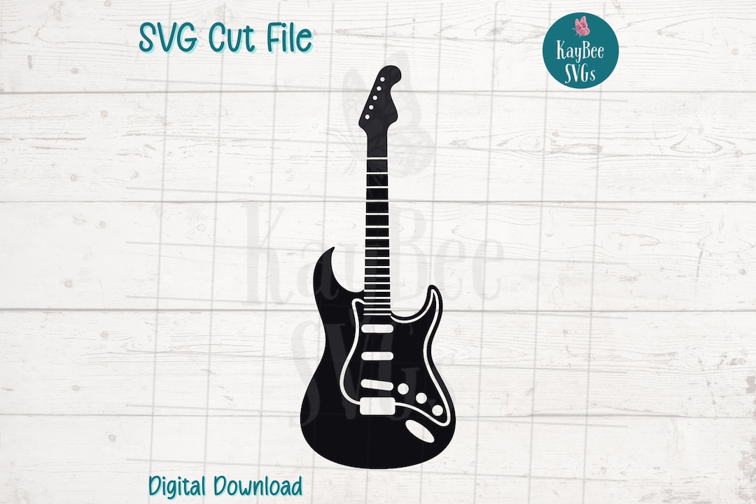Electric Guitar SVG Cut File for Cricut, Silhouette, Digital Download ...